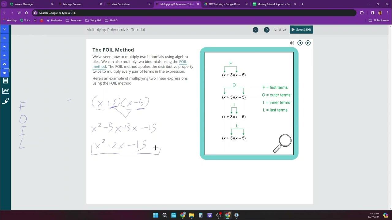 Algebra 1 Sem b Unit 6: Multiplying Polynomials Tutorial - YouTube