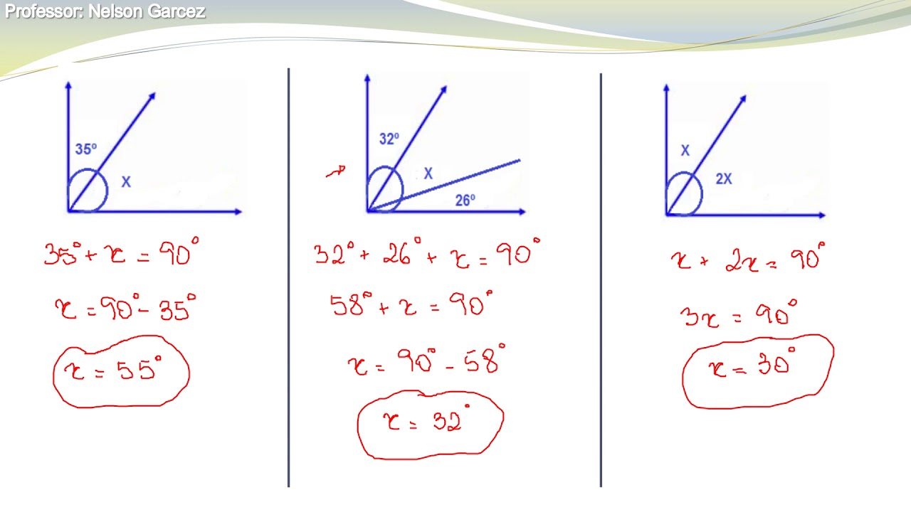 Correção ângulos Complementares e Suplementares - YouTube