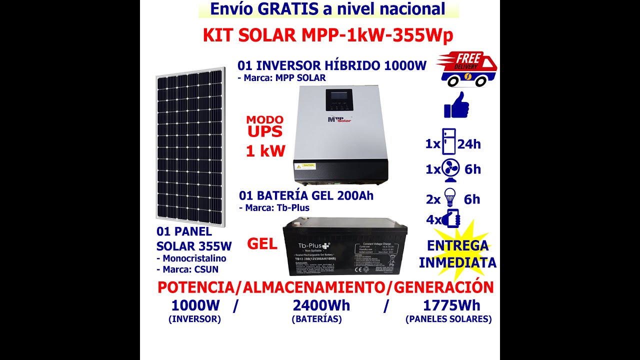 Kit Solar MPP-1kW-355Wp - YouTube