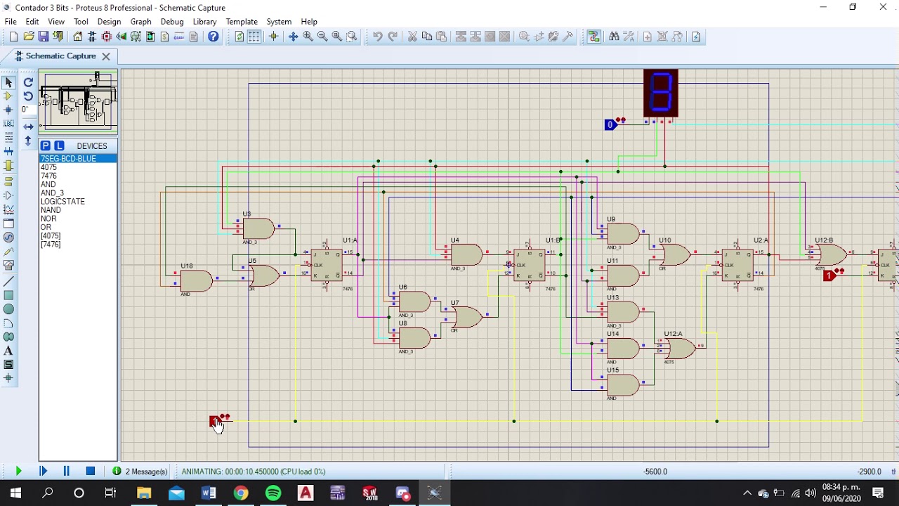 Contador 3-Bits (ascendente-descendente) - YouTube