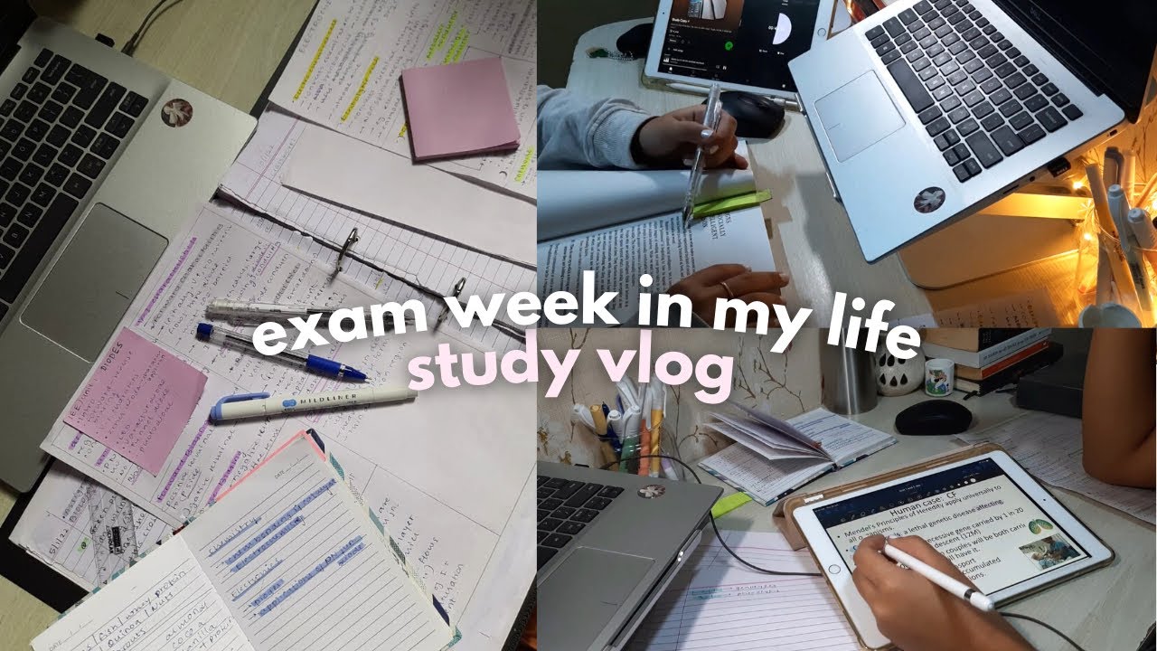 STUDY VLOG | exam week in my life as a college student📑 | hectic days ...