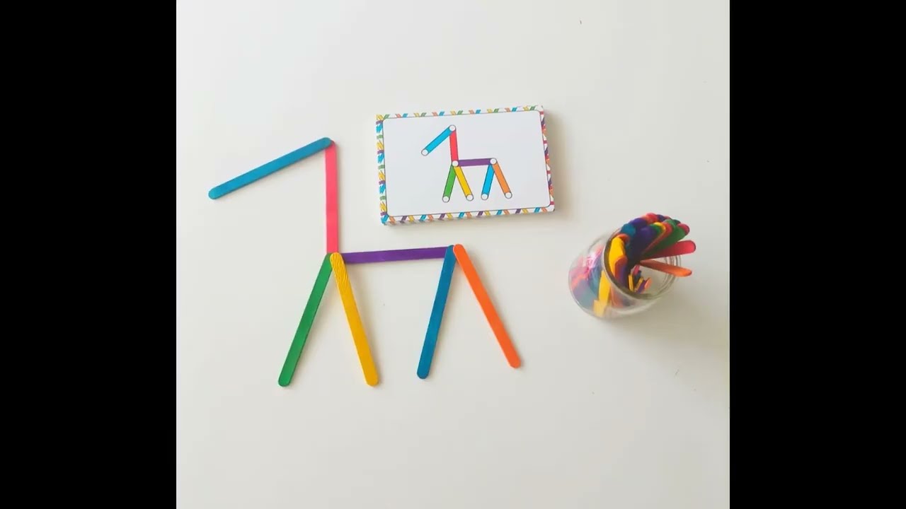 Juego de cartas con palitos de helado para formar formas y figuras ...
