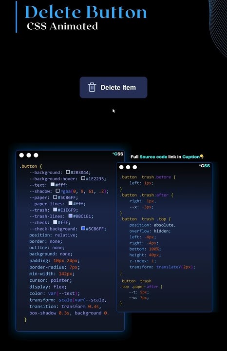 Delete Button Css Animated Css Cssdeletebutton Cssanimation