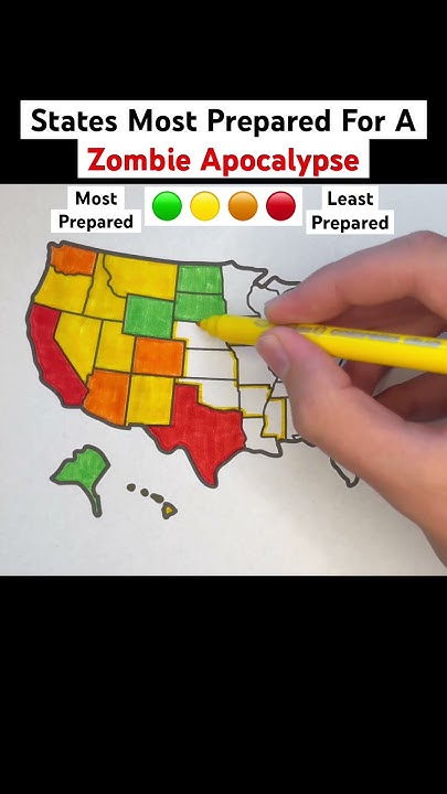 States Most Prepared For A Zombie Apocalypse 🇺🇸 #usa #unitedstates #map ...