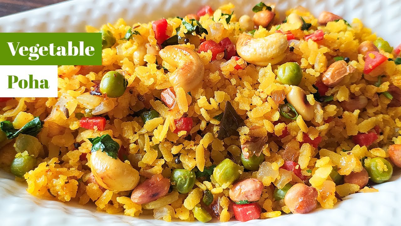 Mixed Vegetable Poha Recipe | Vegetable Poha Recipe - Mumbai Style ...