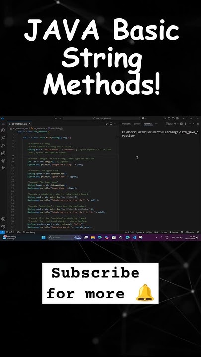 Java basic string methods! #javaprogramming #education #iitmadrasbsdegree #edm #music - YouTube