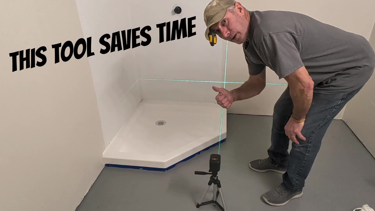 Self-Leveling Laser Makes Perfect Shower Lines - YouTube