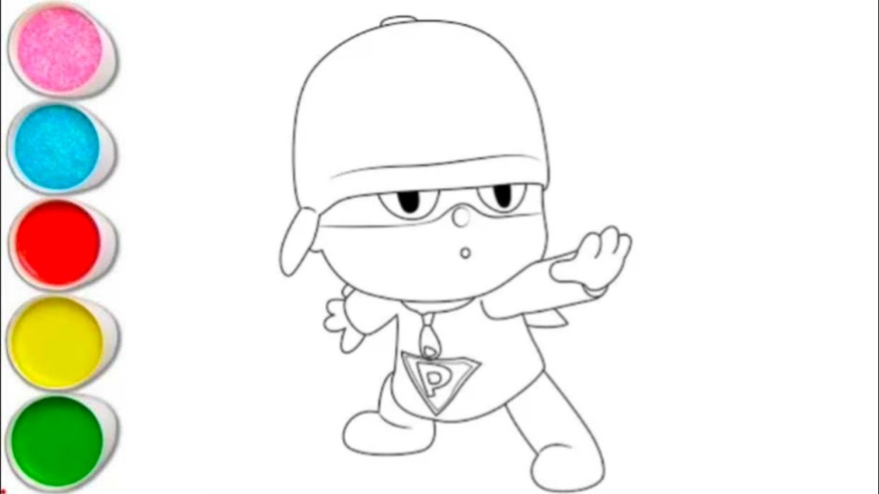 How to draw a easy pocoyo / super pocoyo easy drawing for kids. #pocoyo ...