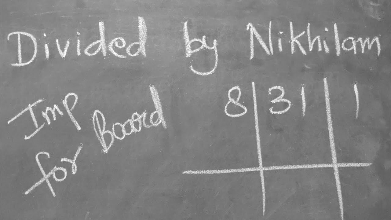 Divided By Sutra Nikhilam Method || Exercise 1 Chapter 1 Vedic ...