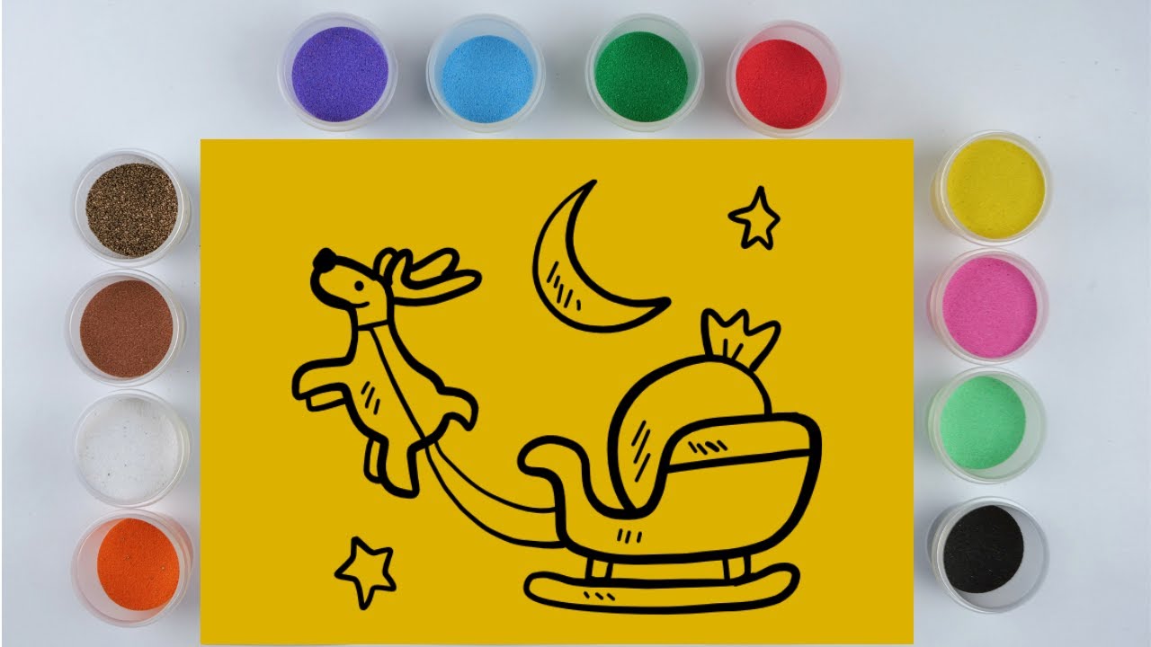 creative diy sand painting sled /learn colors/sand art/ coloring sled ...