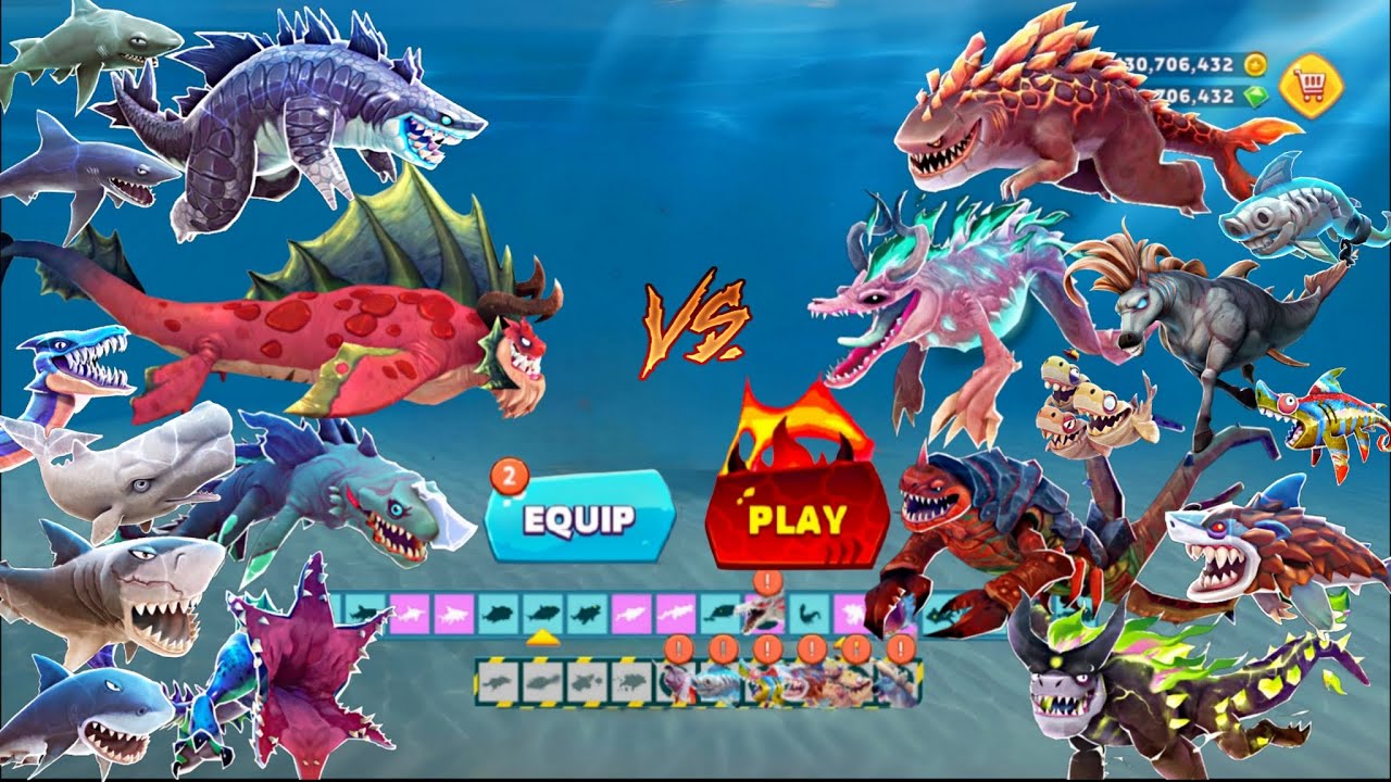 Hungry Shark Evolution - Common & Titan Sharks Vs Special & Demon ...