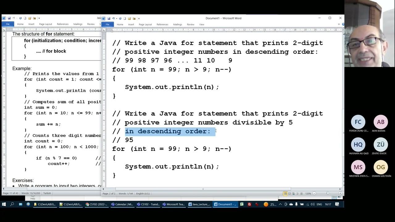 Java: 3.5. Nested for loops (CS102 2022-10-11) - YouTube