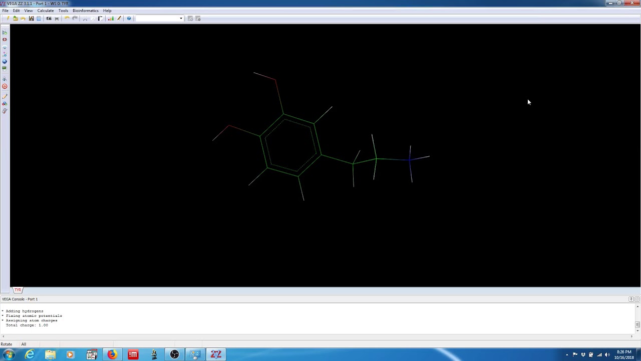 Molecular Modeling - Sketching Tyrosine into Dopamine (using VEGA ZZ ...