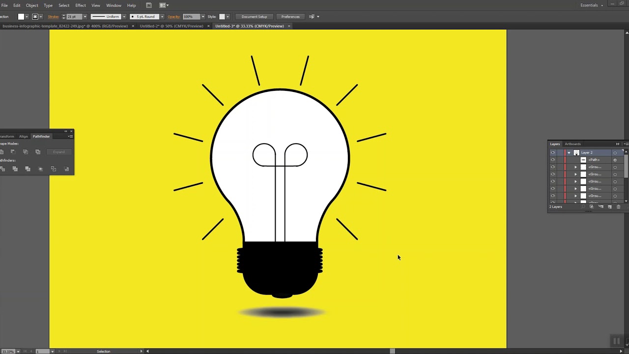 رسم لمبة بشكل احترافي وشرح مبسط للجميع باستخدام Illustrator Youtube