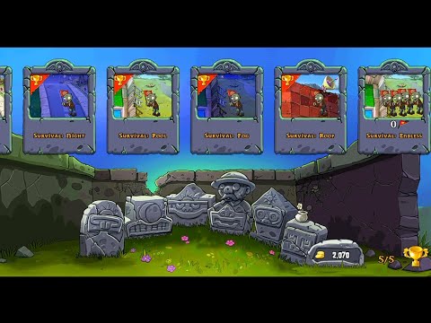 PVZ - #18: Survival - ROOF. - YouTube