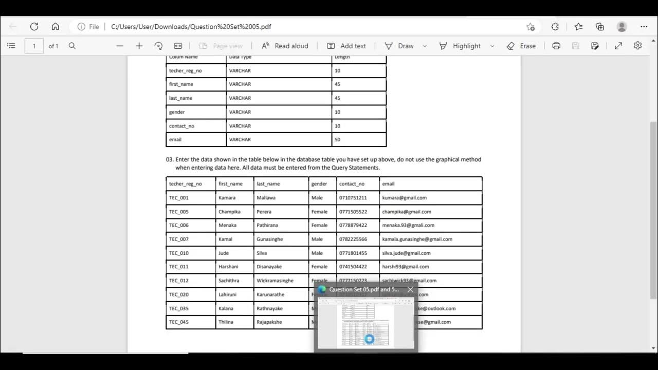 Database Management System Task 05 1st Year Java Institute Youtube