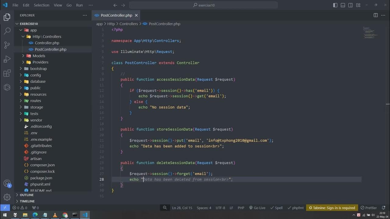 PHP - Laravel: Day 03 - Exercise 10 - YouTube