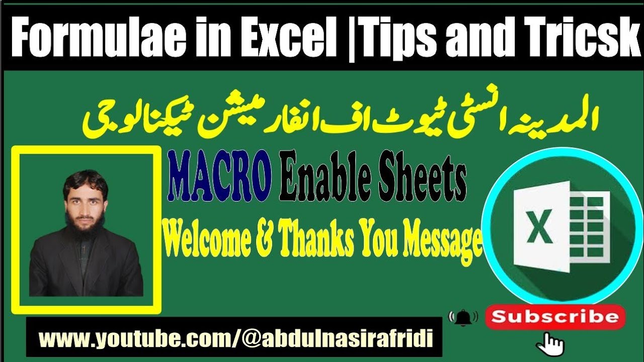 Macro Enable Sheets For Welcome Message and Thanks You Message I'm ...