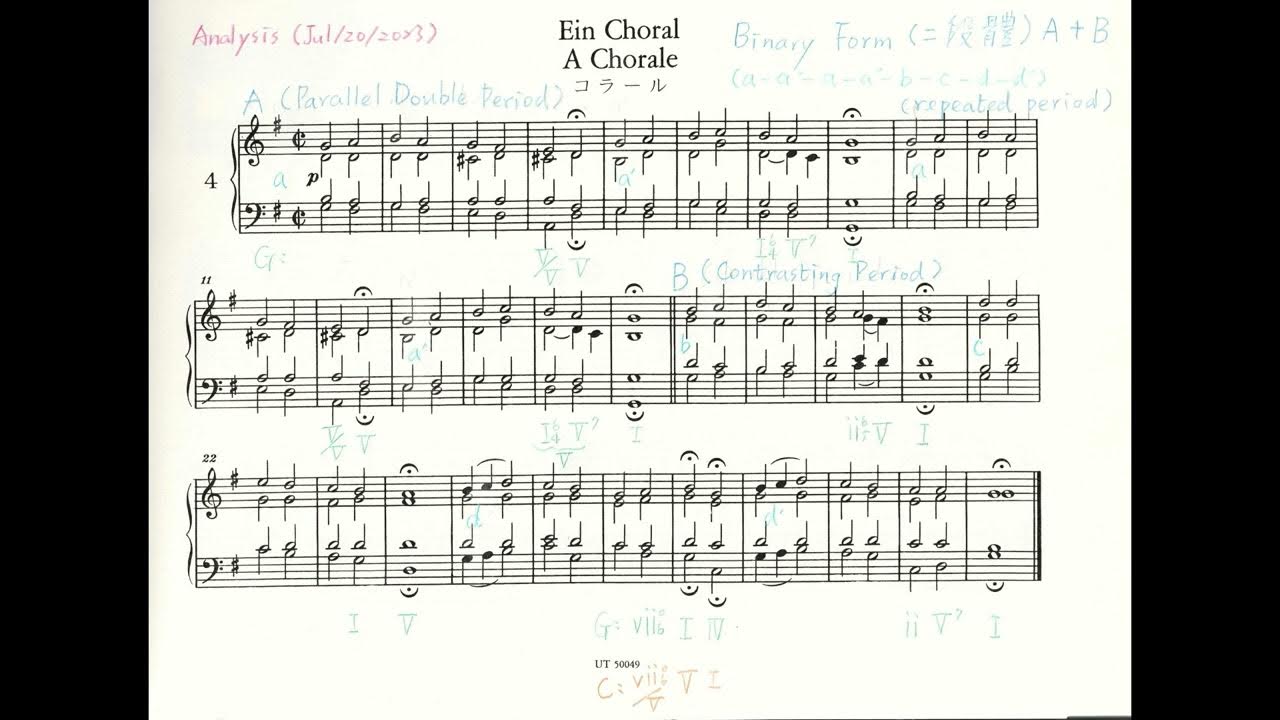 Schumann Album for the young Op.68 No.4 A Chorale / Ein Choral (Musical ...