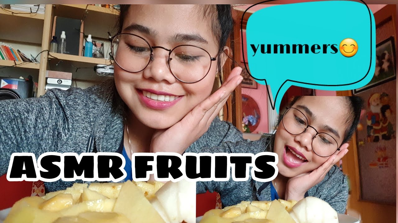 ASMR EATING SOUNDS |PEACH | PINEAPPLE| PEAR | BJANEG. - YouTube