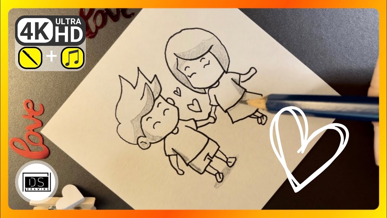 Valentine’s day cute love drawings pencil art - YouTube