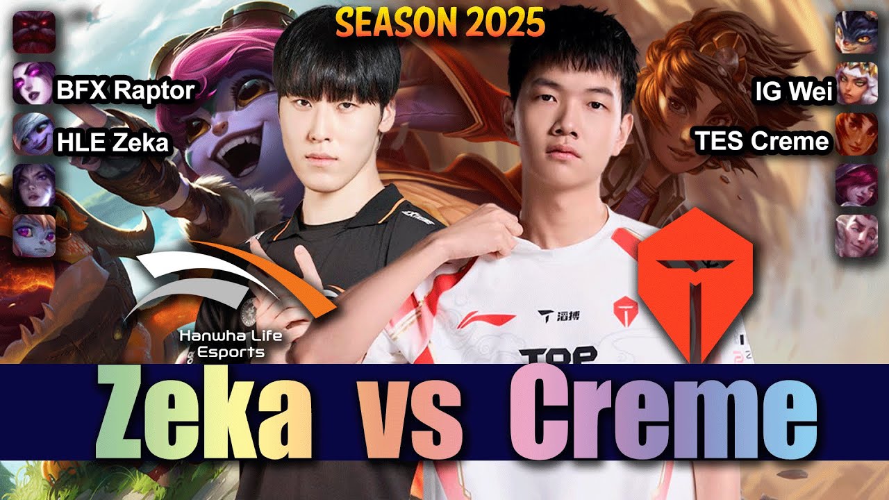 HLE Zeka vs TES Creme - Zeka TRISTANA vs Creme TALIYAH Mid - Patch 25. ...