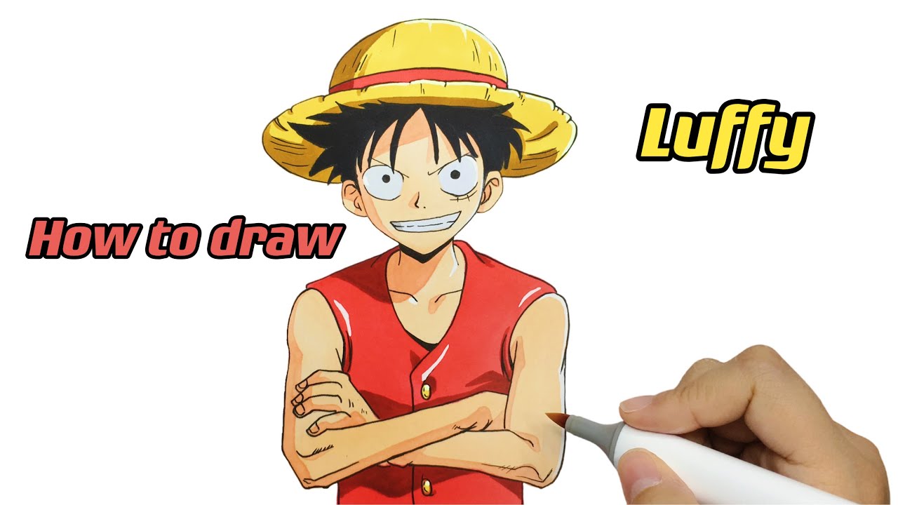 How to Draw Luffy with Colorful Markers Step by Step | One Piece - Easy ...