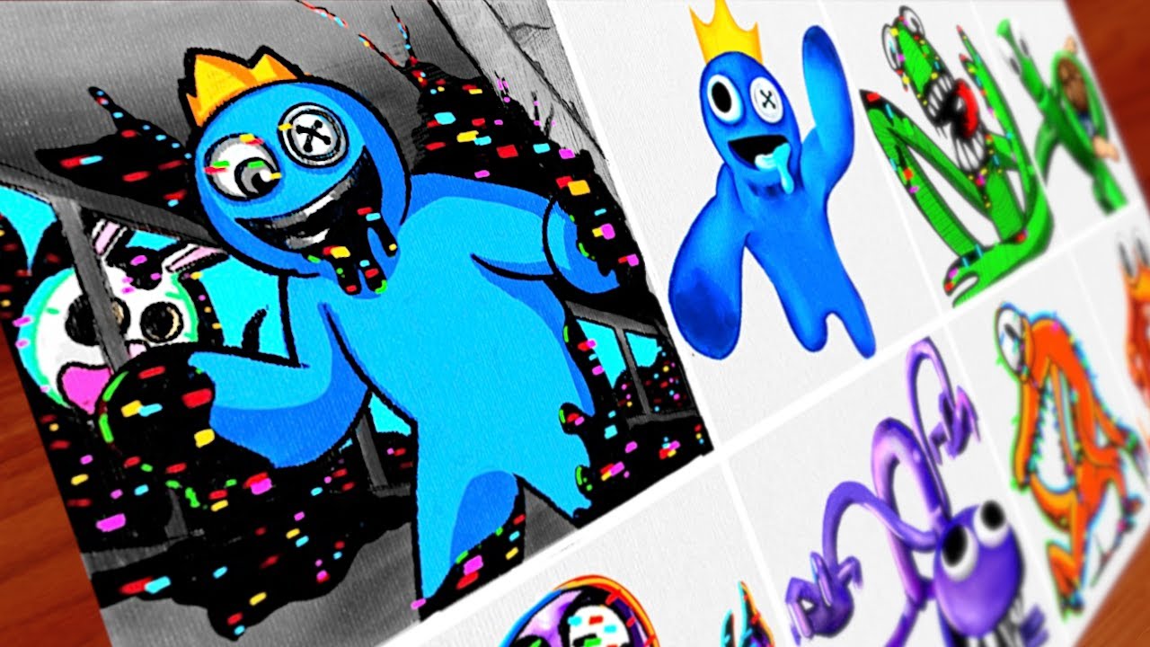 Drawing Rainbow Friends in Roblox | Friday Night Funkin | Learning with ...