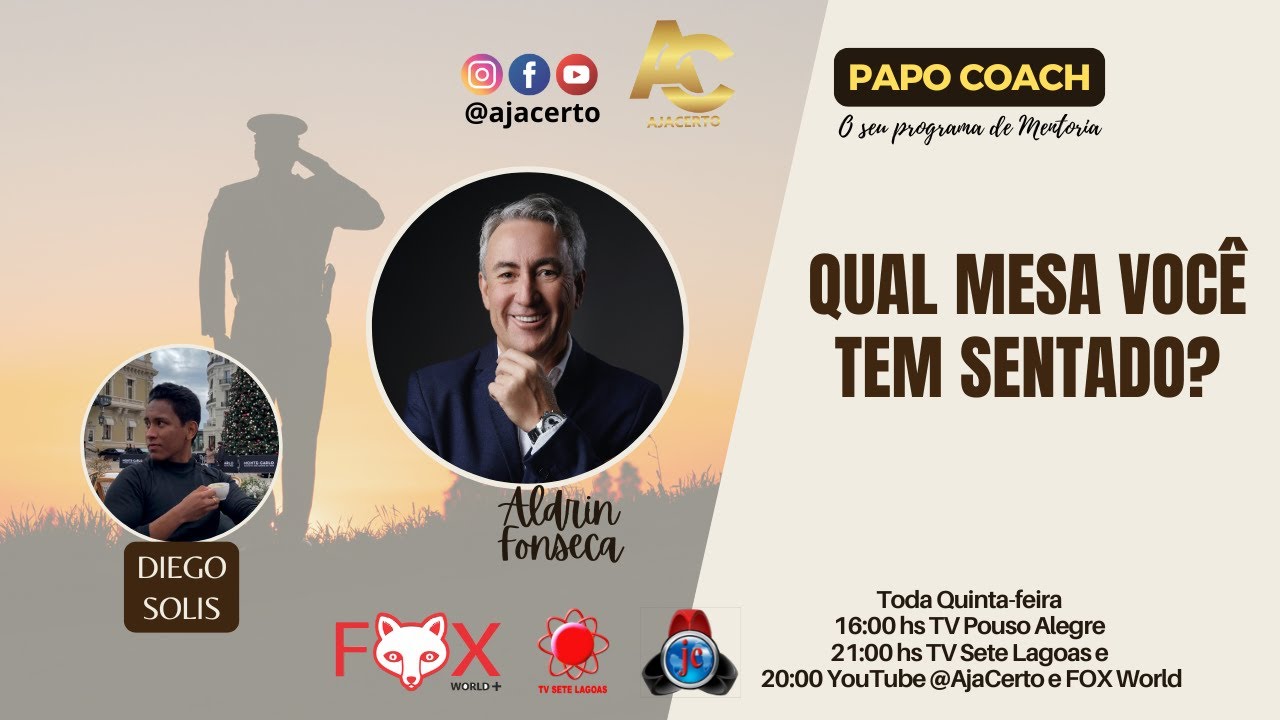 Papo Coach sobre Qual mesa você tem sentado? com Aldrin Fonseca e Diego ...