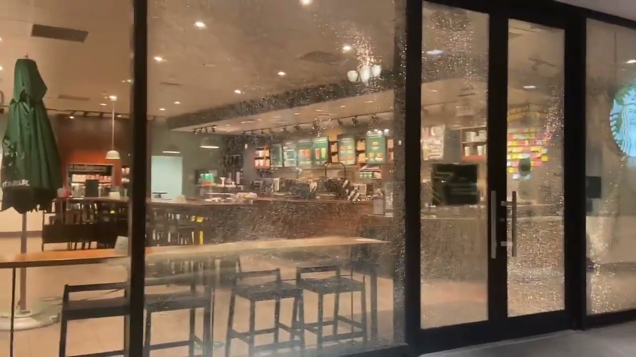 Starbucks smashed up (again), aftermath of Antifa riot in downtown ...