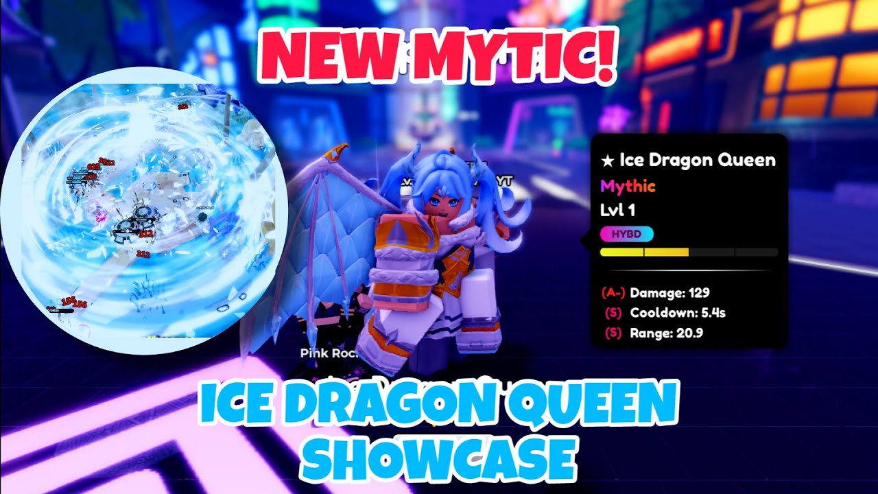 New! Ice Dragon Queen Showcase | Anime Defender - YouTube
