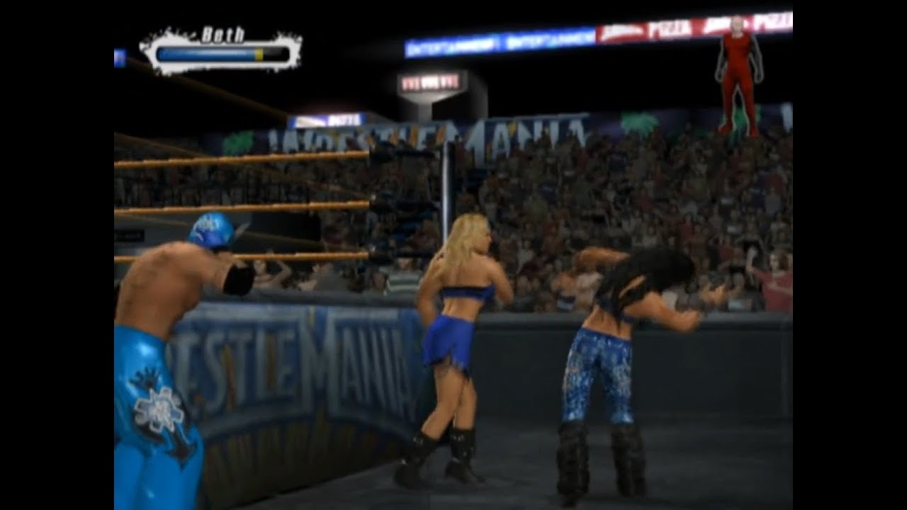 Wwe Smackdown Vs Raw 2009 Playstation 2 Beth Phoenix Vs Melinarey Mysterio And John Cena Youtube