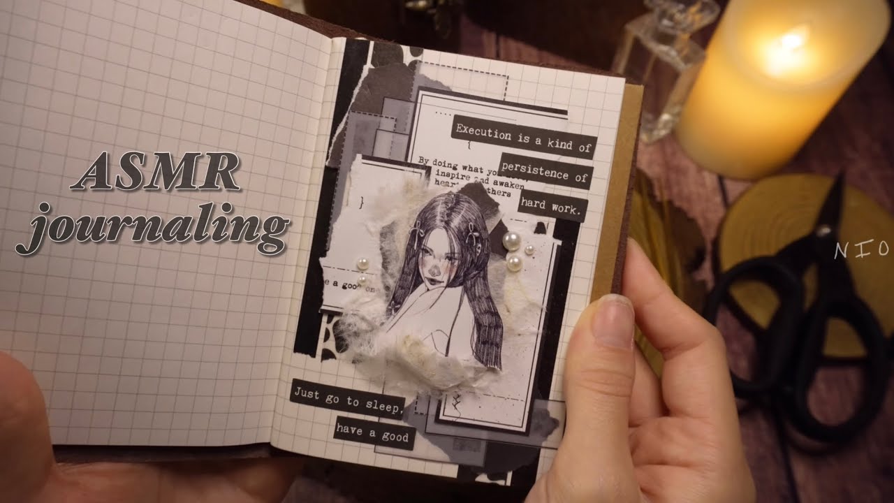 4K[ 다꾸 ] 내가 좋아하는 블랙감성다꾸🖤 #journaling | #asmr | #journal | journal with ...