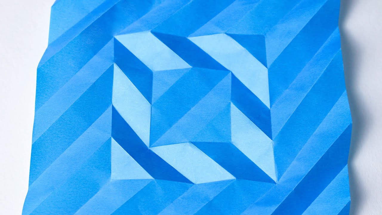Chiaroscuro Concentric Squares Without Extra Creases - YouTube