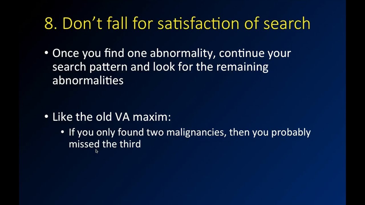 Basic Neuroradiology - Chapter 7 - Satisfaction of Search - YouTube