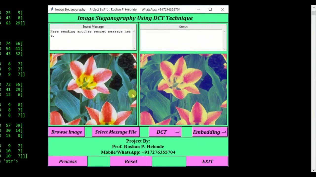 Python Code for Image Steganography Using DCT Algorithm Full Project Source Code IEEE Based ...