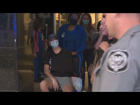 Watch: Villa Rica Officer Chase Gordy released from Grady - YouTube