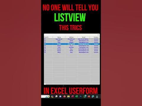 No One Tell You Listview Tricks | Excel vba | Userform #excelvba #excelapplication - YouTube