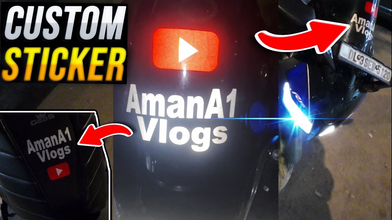Get a Customized Youtube Channel Name Sticker for My BIKE 😍 - YouTube