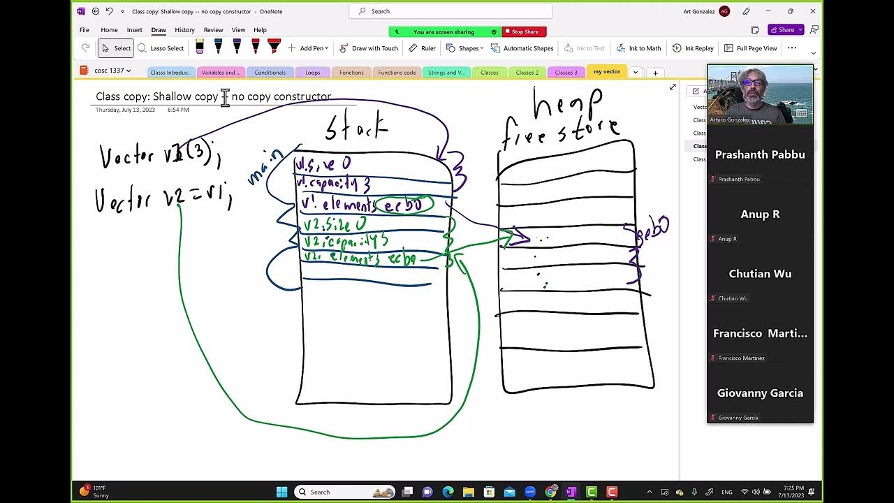 071323 COSC 1337 C++ Copy constructor and assignment, stack class and class w new - YouTube