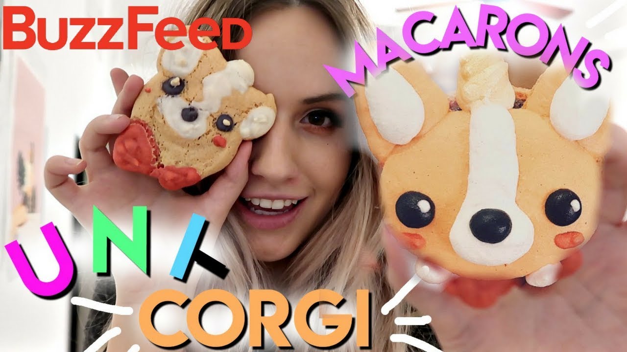 MAKING BUZZFEEDS UNICORN CORGI MACARONS - YouTube