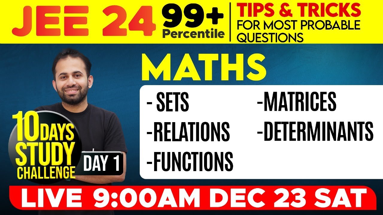 JEE 2024 Maths - Sets, Relations & Functions, Matrices, Determinants ...
