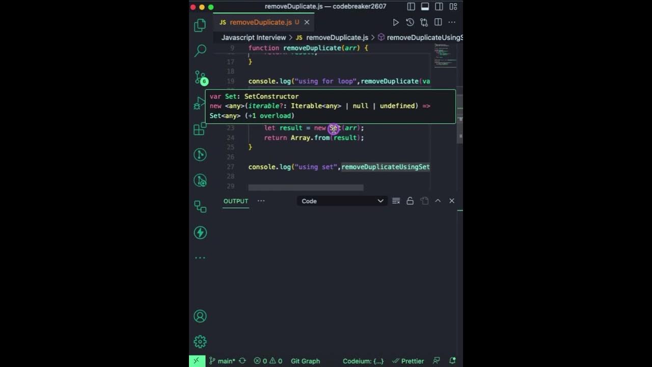 Remove duplicate value from an array #javascript #shorts - YouTube