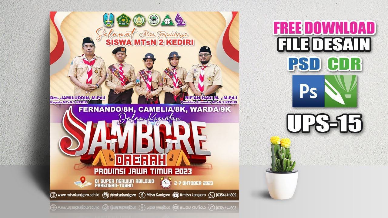 DESAIN BANNER / SPANDUK PERINGATAN HARI PRAMUKA KE 62 / UCAPAN PRESTASI ...