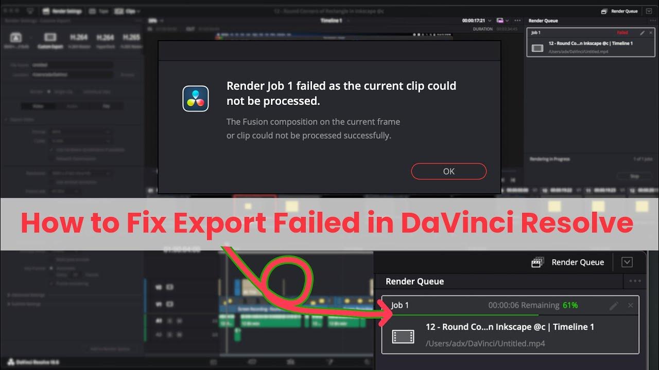 How To Fix Render Job Has Failed In Davinci Resolve • How To Fix Export