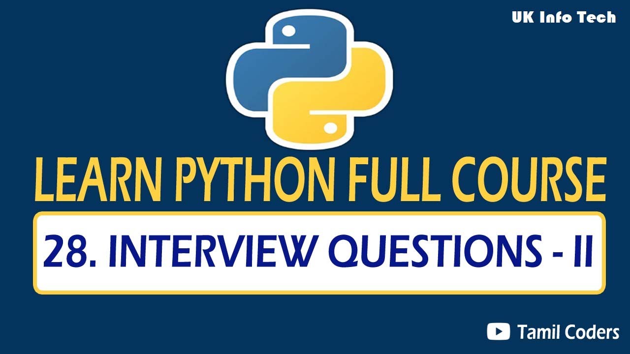Python Interview Questions Ii Part 28 Python Tutorial Tamil