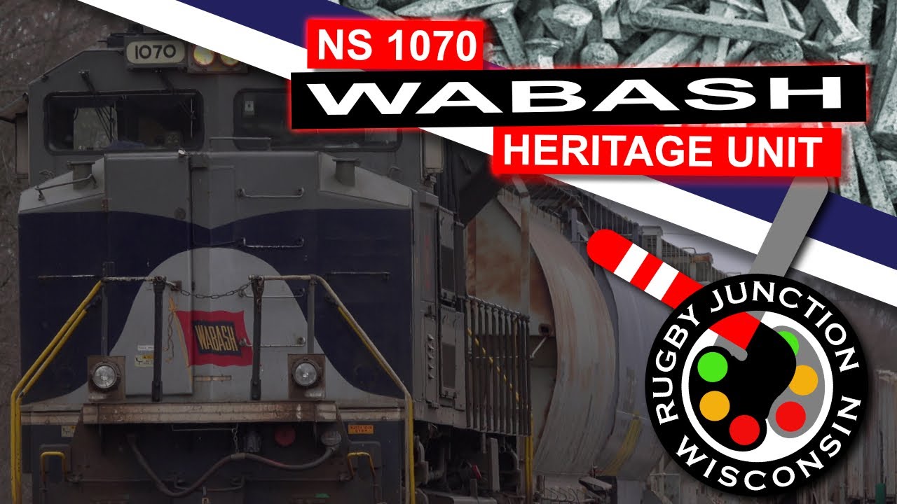 Wabash NS 1070 at Pewaukee WI - YouTube