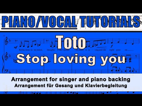 TOTO - Stop loving you - VOICE and PIANO backing / tutorial - YouTube