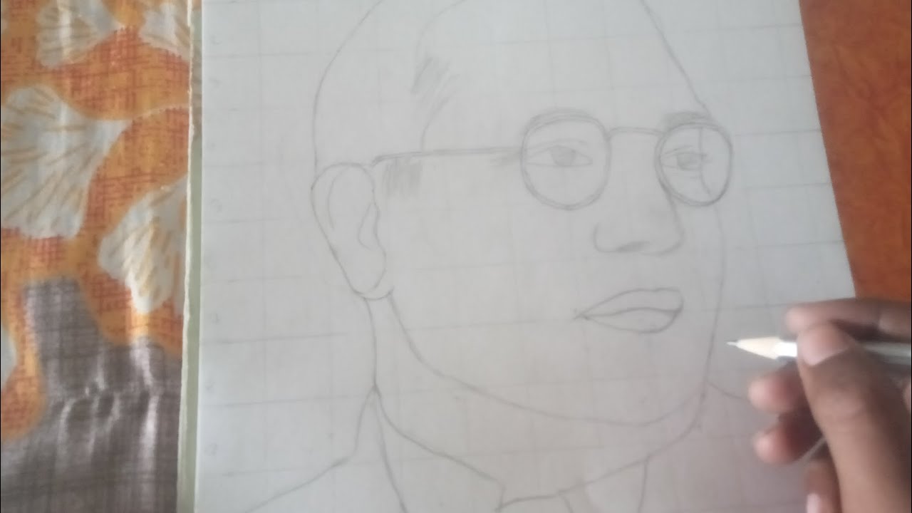 Draw with me - Dr Babasaheb Ambedkar drawing outline tutorial |step by ...