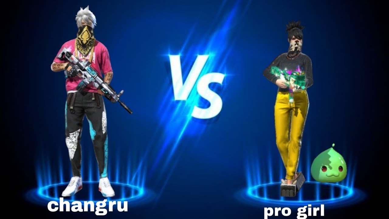 changru😎 vs 1 pro player girl #viral - YouTube